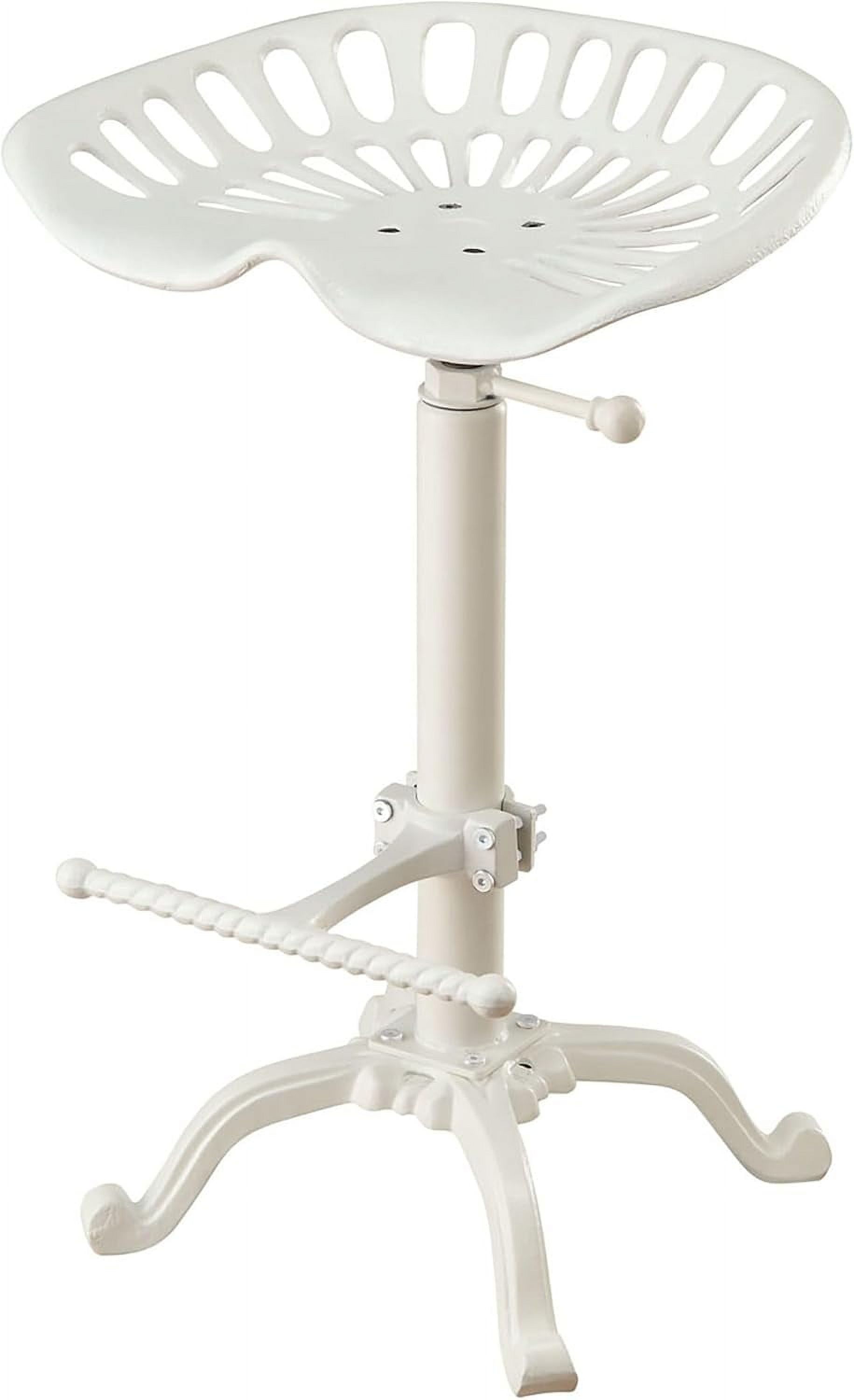 Chair & Table Adjustable Iron Tractor Seat Barstool (White) - Walmart.com