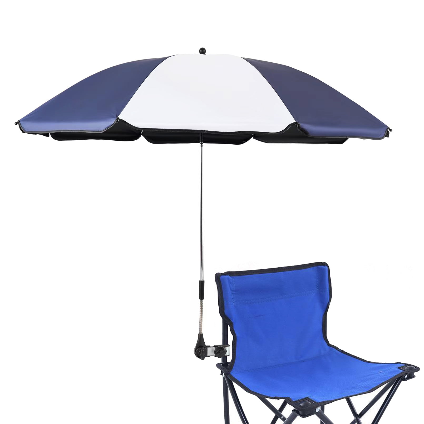 Chair Umbrella with Clamp,46 inches UPF 50+ Clip on Parasol for Patio ...
