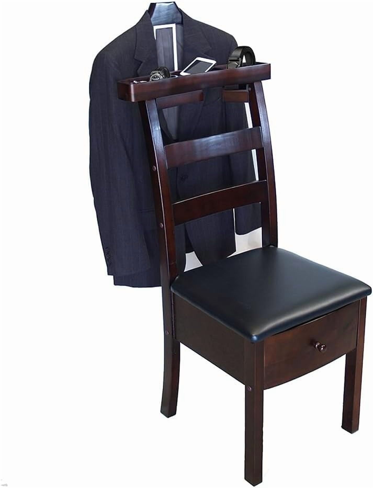 Chair Valet With Drawer Wooden Suit Valet Stand With Contour Hanger ...