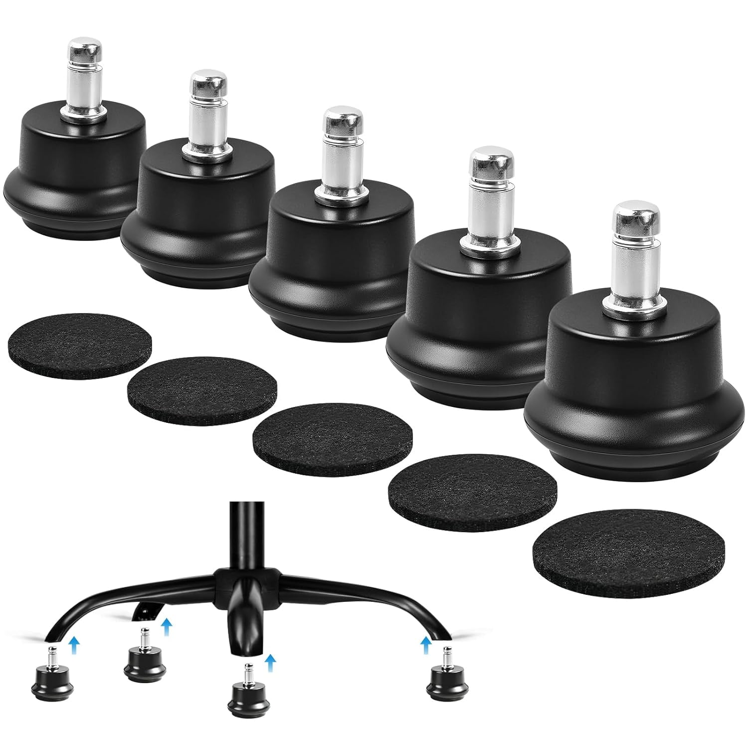 Chair Wheel Stoppers, Converts Swivel Casters to Fixed Non-Rolling ...