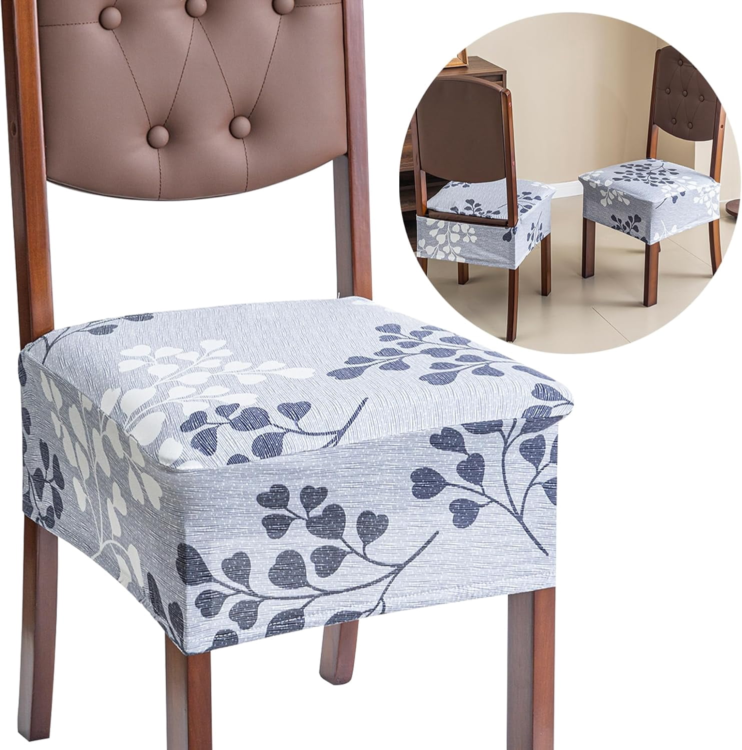 Chair seat Covers for Dining Room Set of 4 Stretch Chair Seat ...