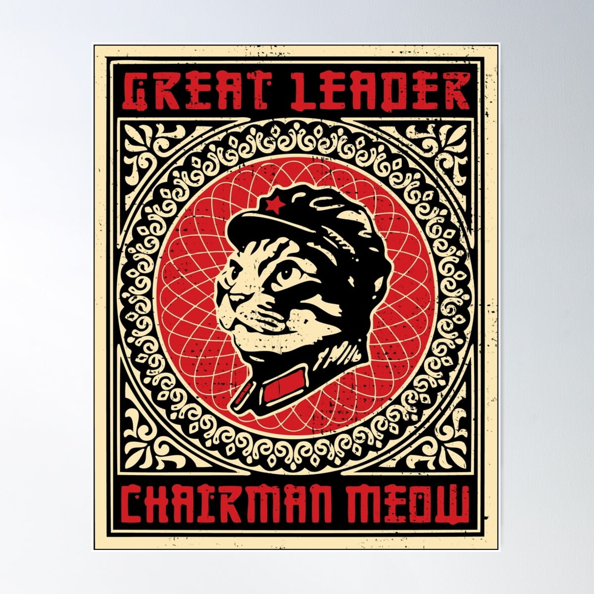 Chairman Meow [Worn Look] Poster Wall Art, Modern Wall Decor For Living ...