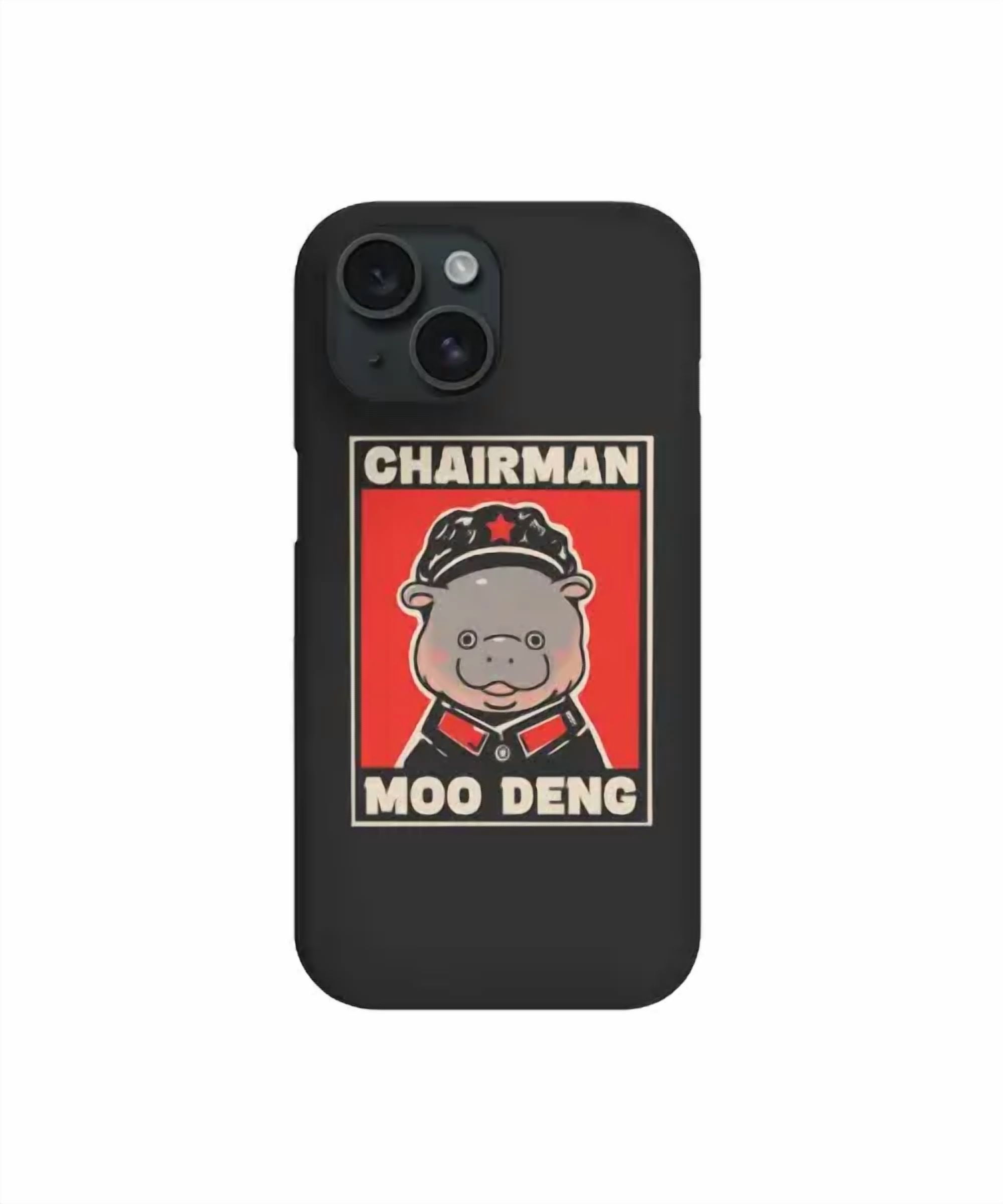 Chairman Moo Deng Funny Mao Parody Pig Phone Case for iPhone 16 15 14 ...