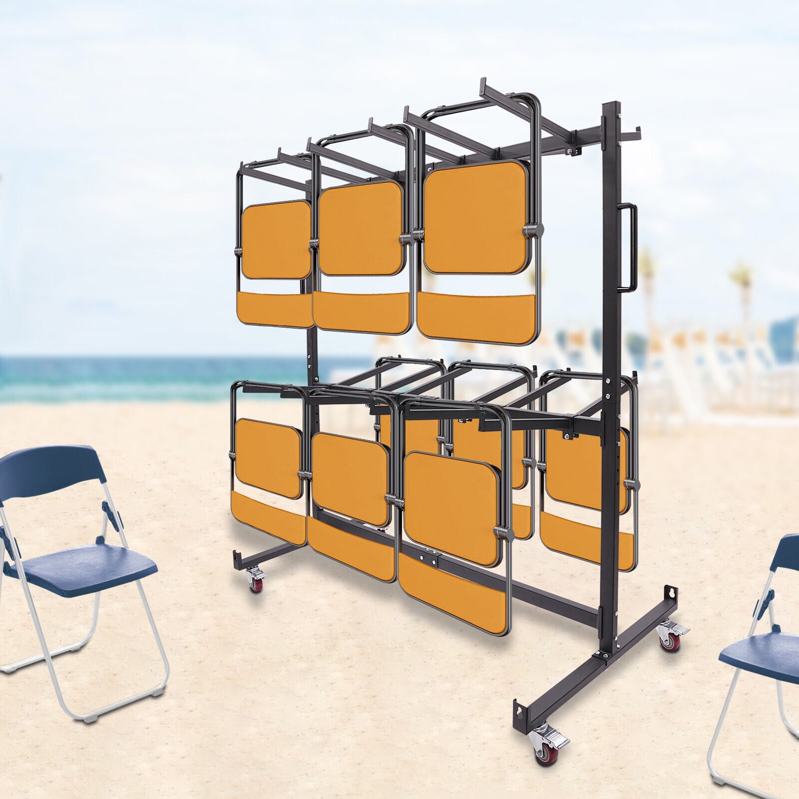 Chairs Cart Trolley Folding Table and Chair Cart Folding Chair Rack ...