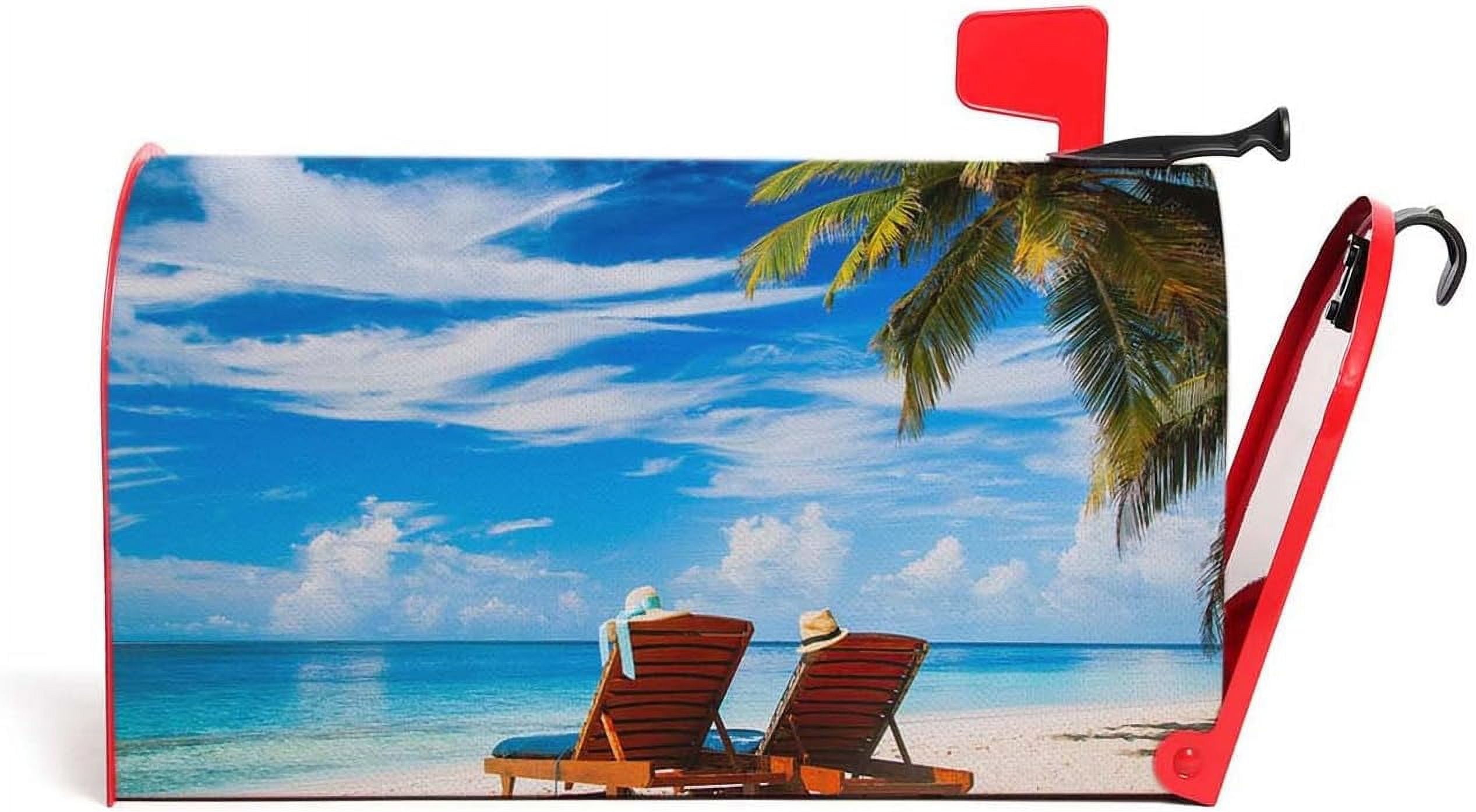 Chairs Couple on Tropical Beach Mail Box Cover Magnetic Anti-UV 100% ...