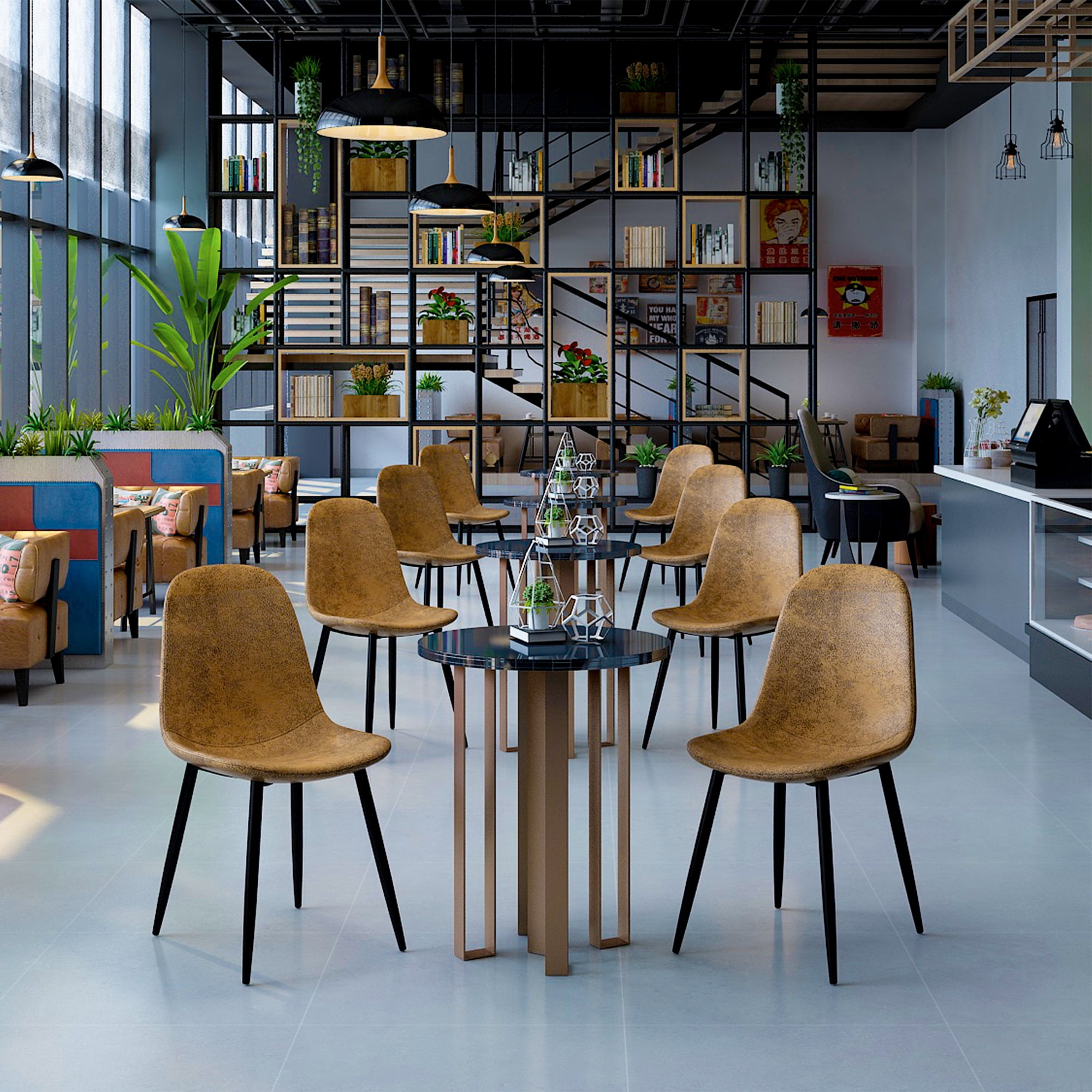 Chairs with Metal Legs for Restaurant & Café Waiting Areas, Easy ...