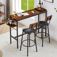 Recaceik Modern Bar Table and Stools for 2, Kitchen Counter Height ...