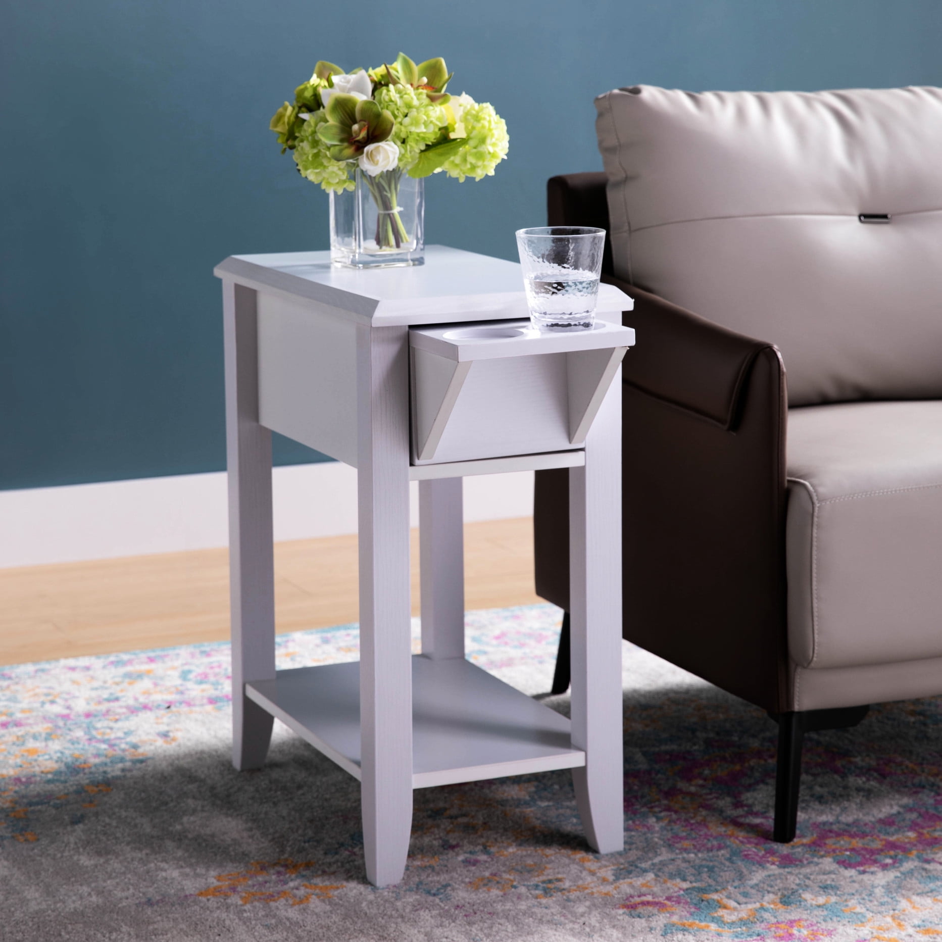 Chairside Accent Table+11.5in Depth”-“Limited Space+Fit Well Beside ...