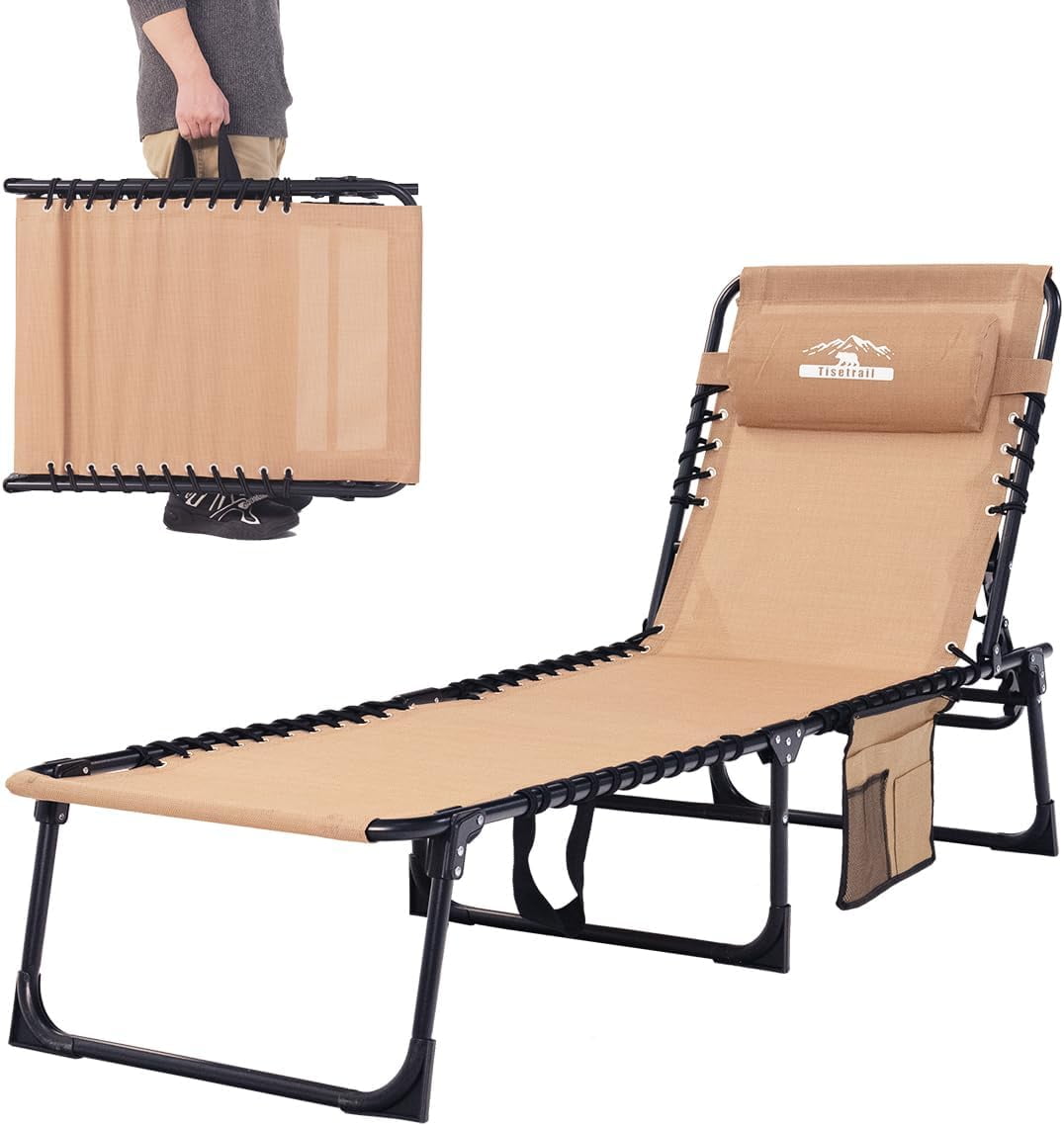Chaise Lounge Chair 5 Positions Folding Patio Chaise Lounges Bed Lay ...
