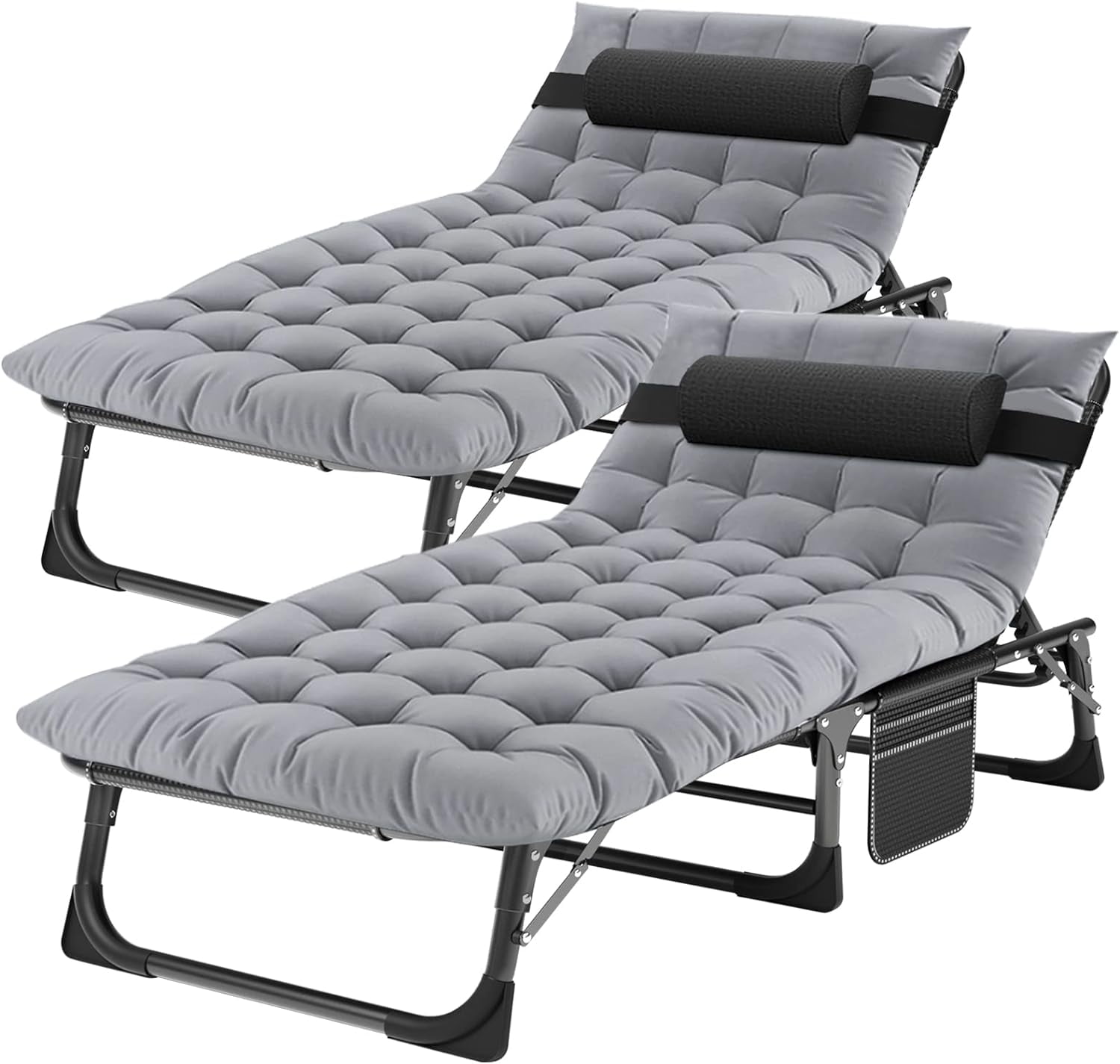Chaise Lounge Chair,5 Positions Padded Outdoor Tanning Chair,Heavy Duty ...