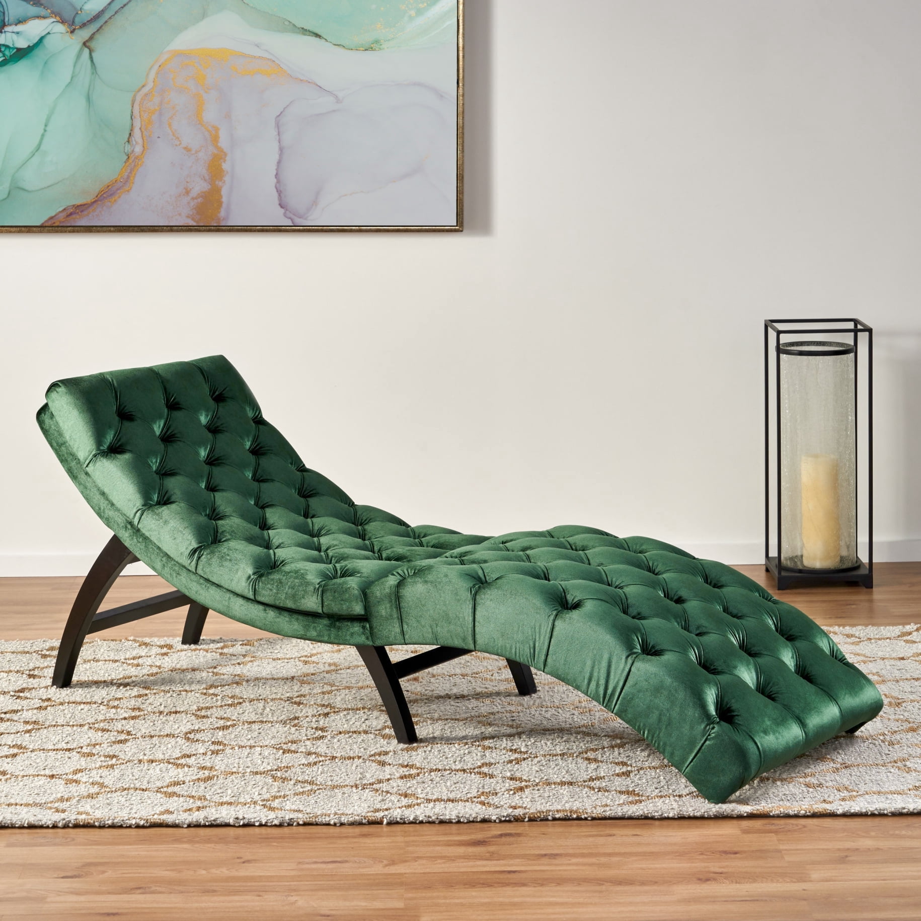 Chaise Lounge Chair Indoor,Classic Fashion Recliner with Solid Metal ...
