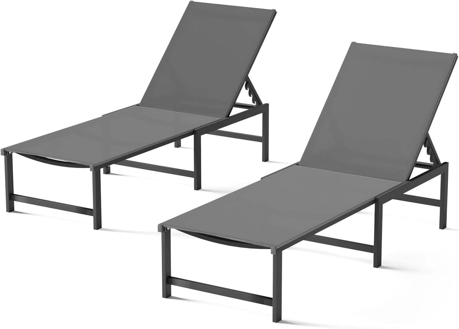 Chaise Lounge Chair Outdoor,Aluminum Patio Lounge Chairs Set of 2,Pool Lounge Chairs with 5 ...