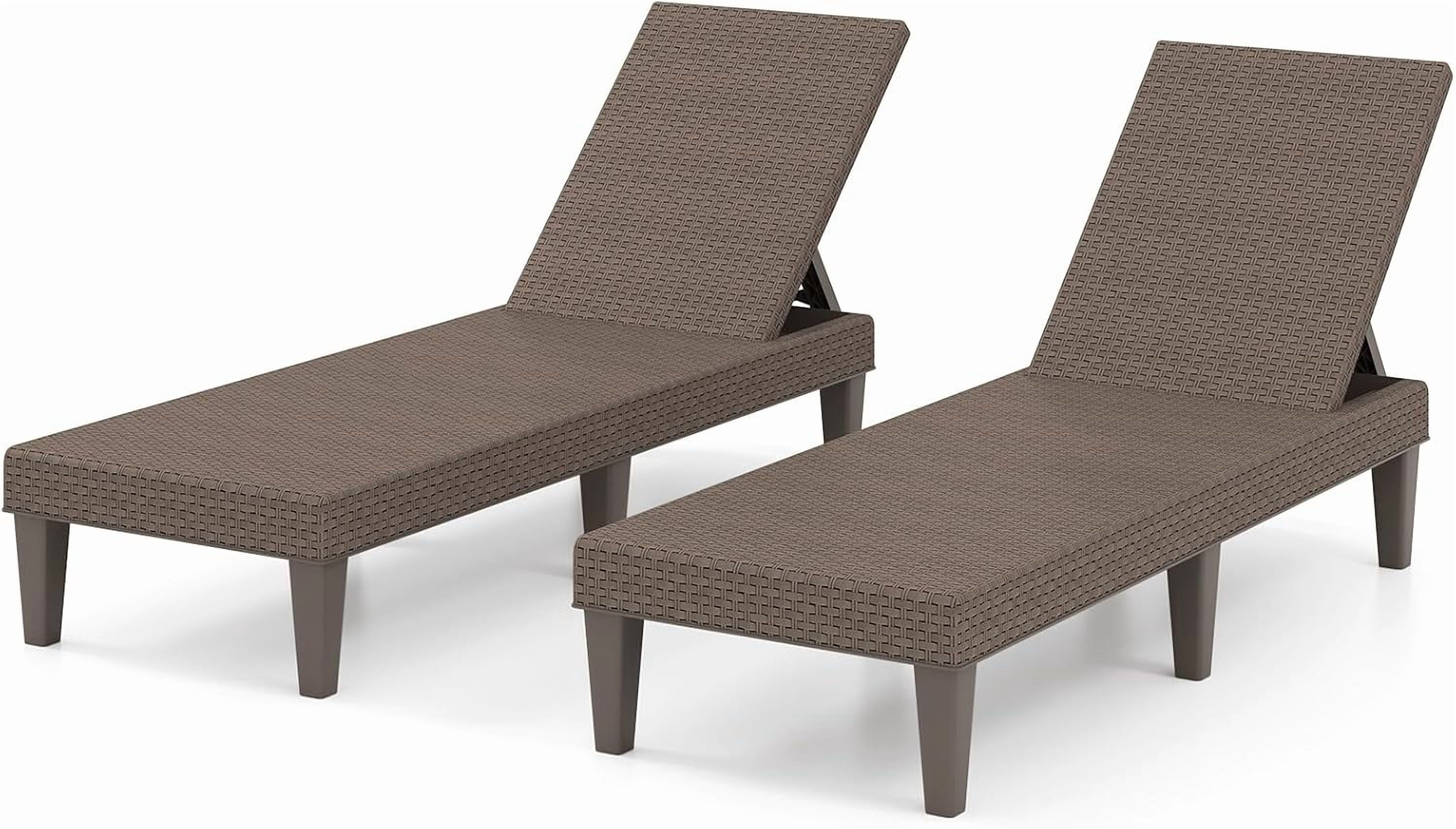 Chaise Lounge Chair, Outdoor Rattan Recliner Lounger with 3-Position ...