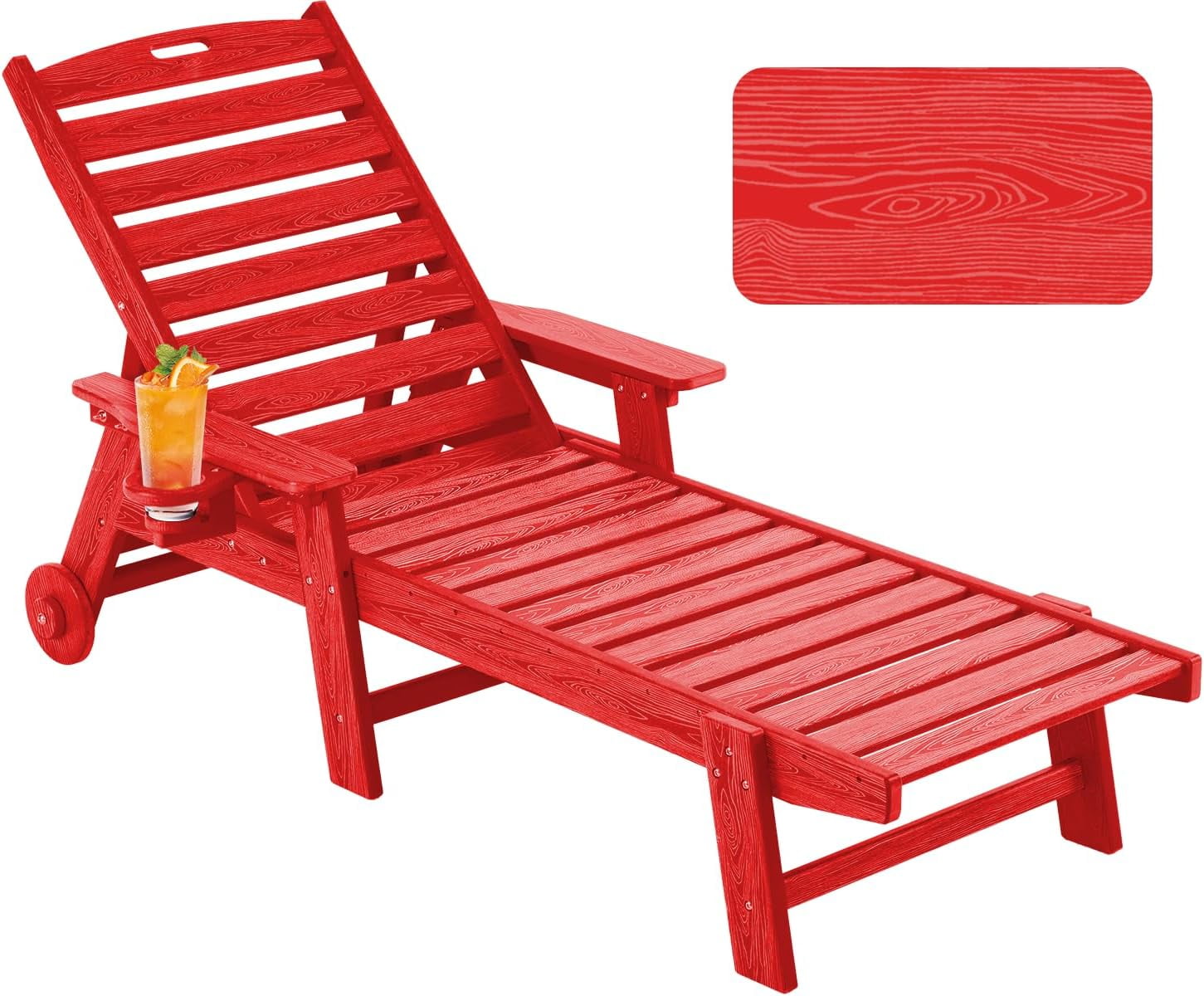 Chaise Lounge Chair Outdoor with Wheels, Oversize Patio Lounge Chairs ...
