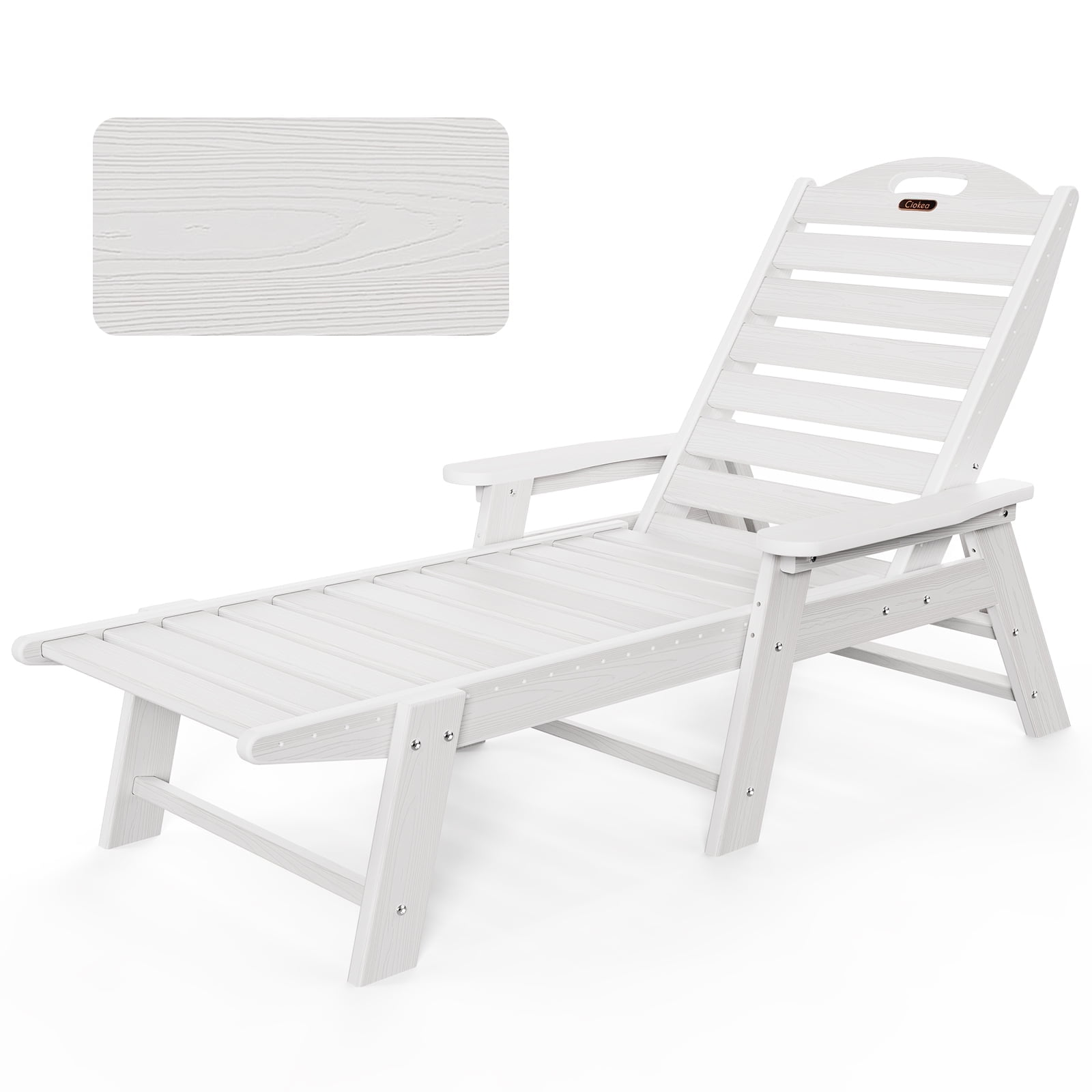 Customer reviews for Chaise Lounge Chair Outdoor with Wood Texture ...