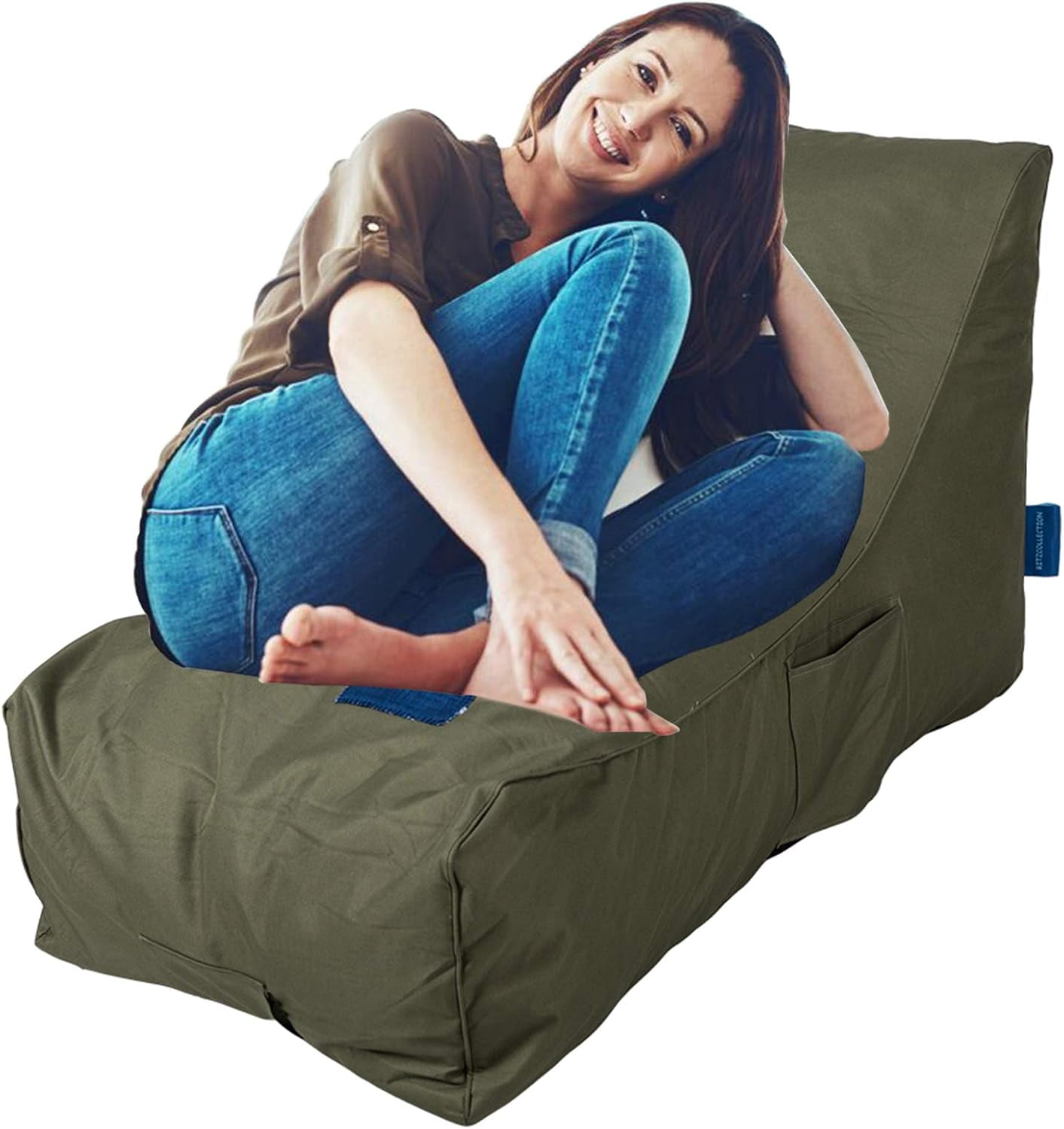 Chaise Lounge Chair Self Expanding Sponge Bean Bag Home Furniture Lazy ...