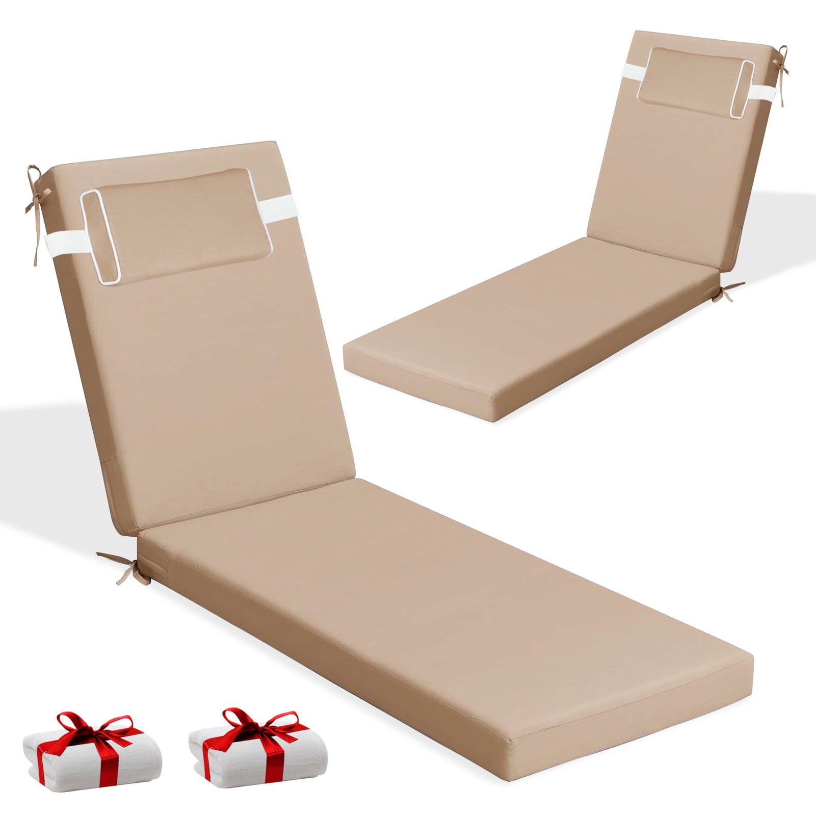 Chaise Lounge Cushions for Outdoor Furniture, Waterproof 72 x 21Inch ...