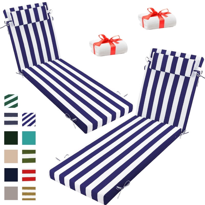 Chaise Lounge Cushions Outdoor, Water-Resistant Patio Lounge Chair ...