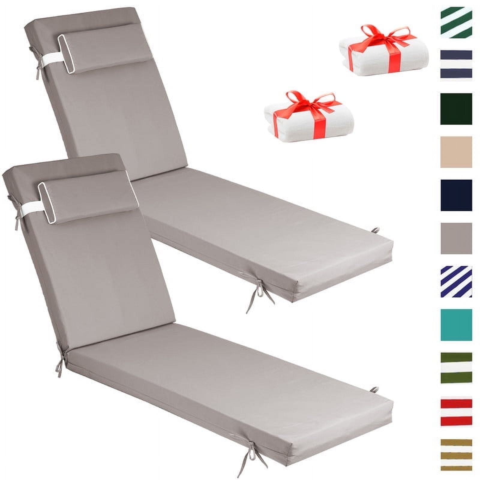 Chaise Lounge Cushions Outdoor, Water-Resistant Patio Lounge Chair ...