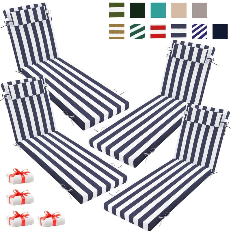 Chaise Lounge Cushions Outdoor, Water-Resistant Patio Lounge Chair ...