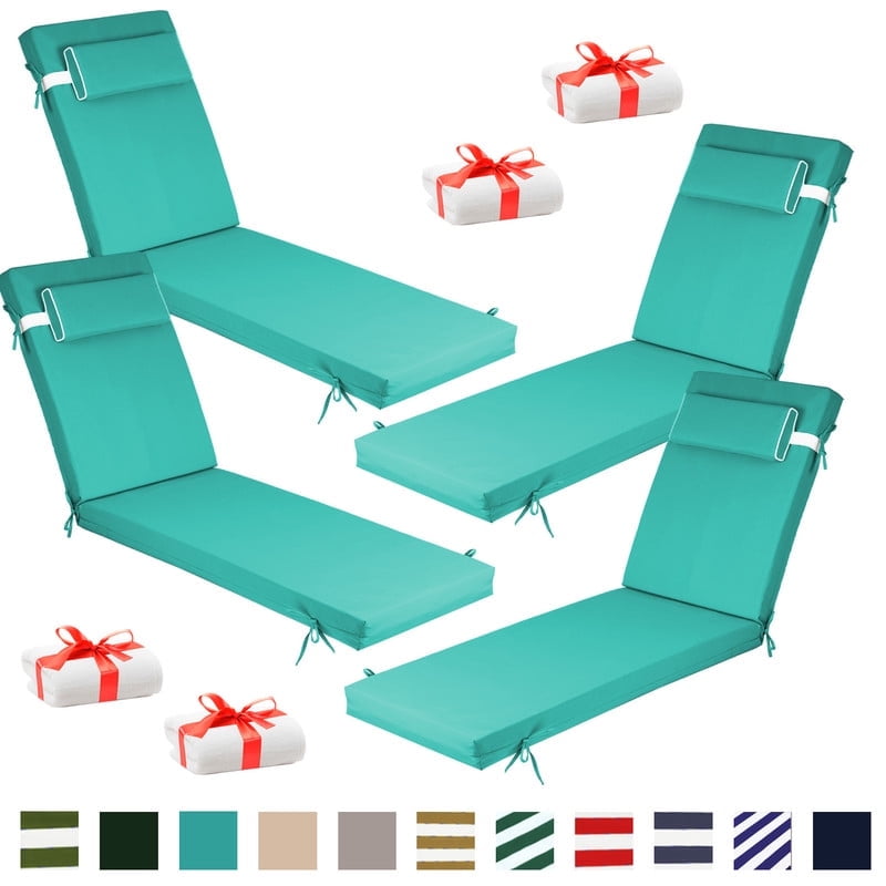 Chaise Lounge Cushions Outdoor, Water-Resistant Patio Lounge Chair ...