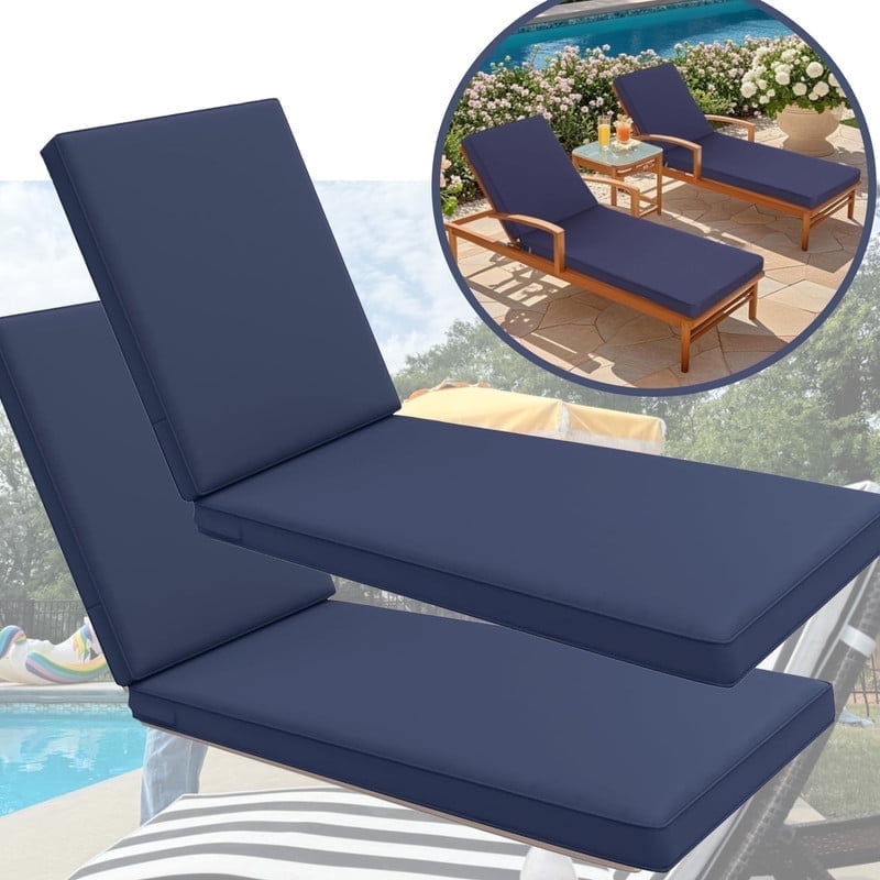 Chaise Lounge Cushions Outdoor, Water-Resistant Patio Lounge Chair ...