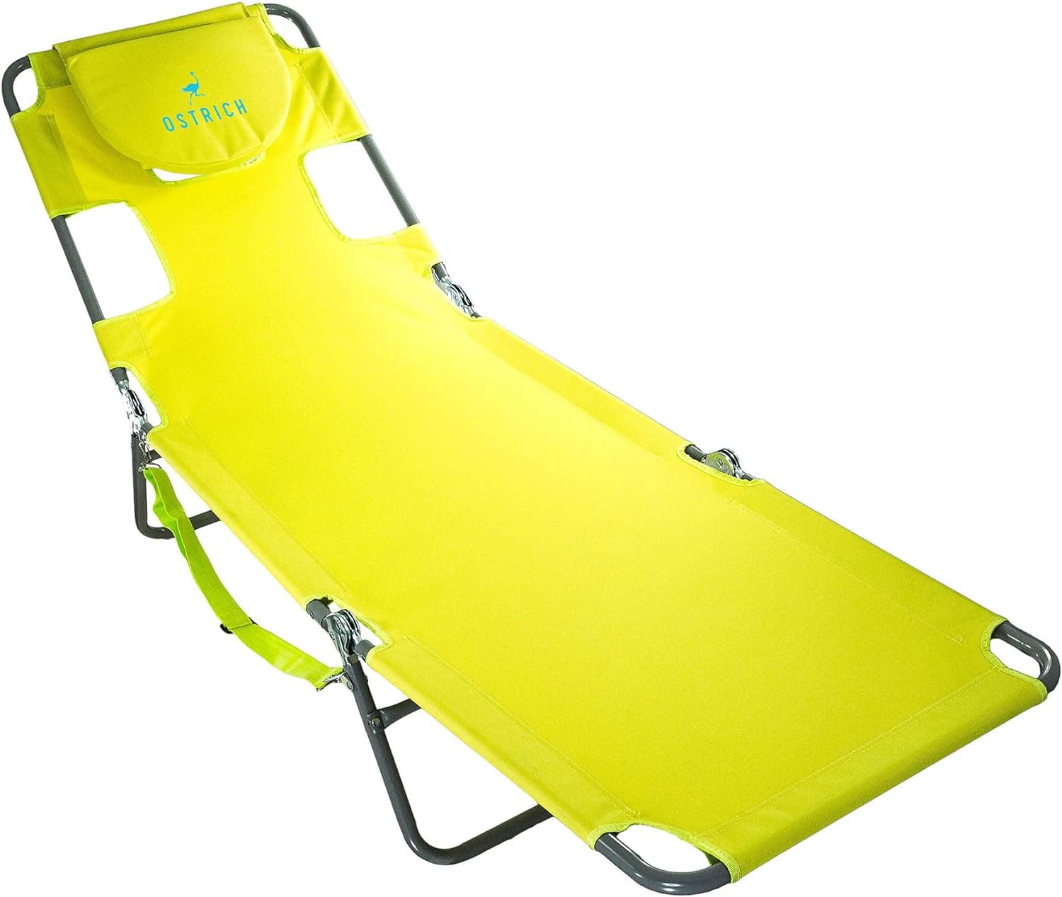 Chaise Lounge, Facedown Beach Camping Pool Tanning Chair, Lime Green ...