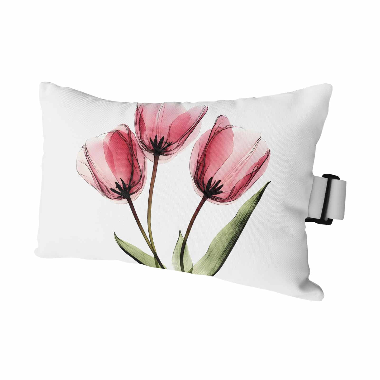 Chaise Lounge Headrest Pillow 1 Pack, Pink Tulips Waterproof Chair ...
