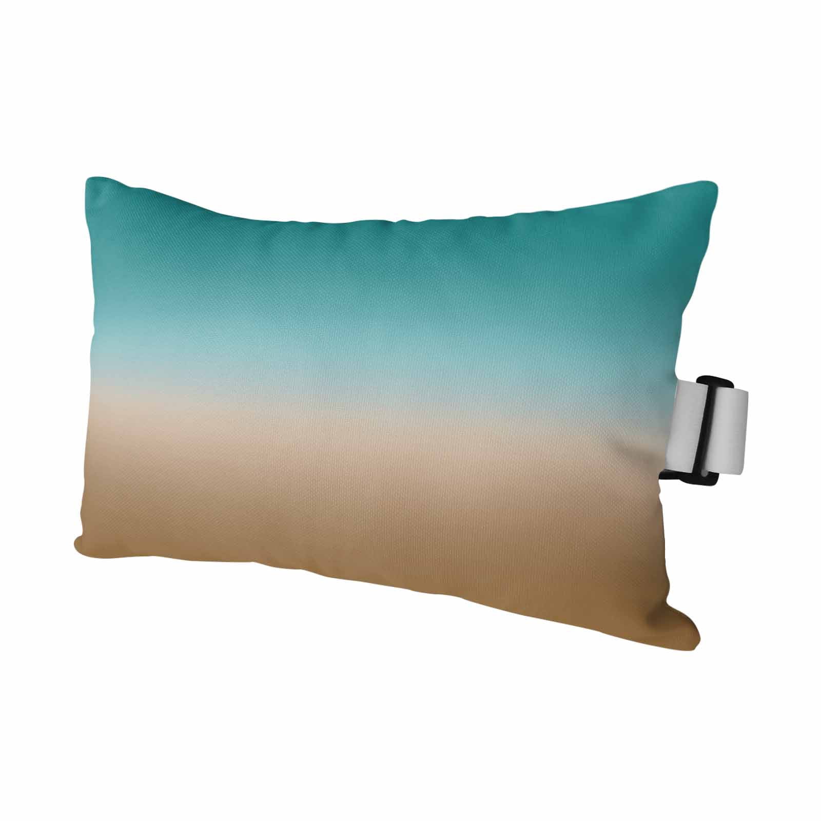 Chaise Lounge Headrest Pillow 1 Pack, Teal Brown Ombre Waterproof Chair ...