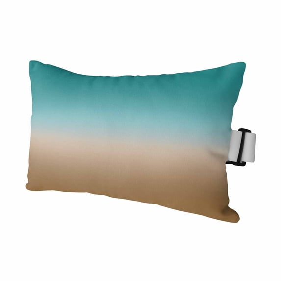 Chaise Lounge Headrest Pillow 1 Pack, Teal Brown Ombre Waterproof Chair ...