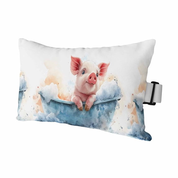 Chaise Lounge Headrest Pillow 1 Pack, Watercolor Pig Waterproof Chair ...