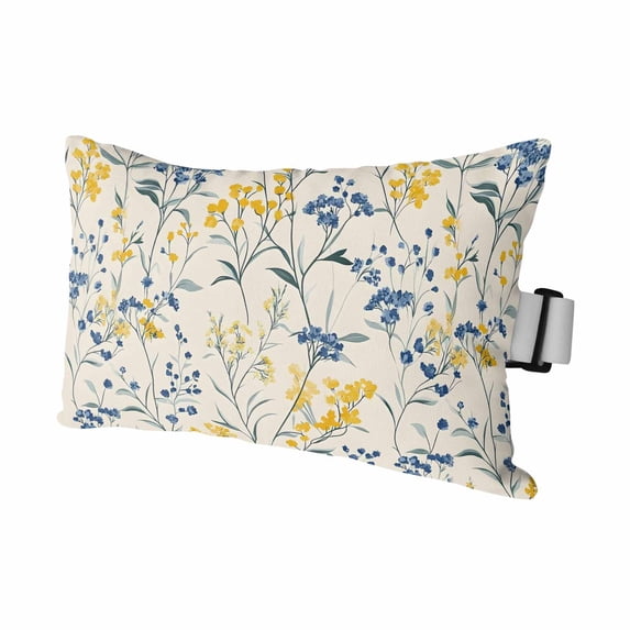 Chaise Lounge Headrest Pillow 1 Pack, Yellow Blue Flowers Waterproof ...