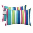 Chaise Lounge Headrest Pillow 2 Pack, Blue Green Striped Waterproof ...