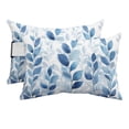 Chaise Lounge Headrest Pillow 2 Pack, Blue Leaf Waterproof Chair ...