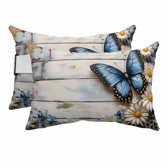 Chaise Lounge Headrest Pillow 2 Pack, Butterfly Daisy Waterproof Chair ...