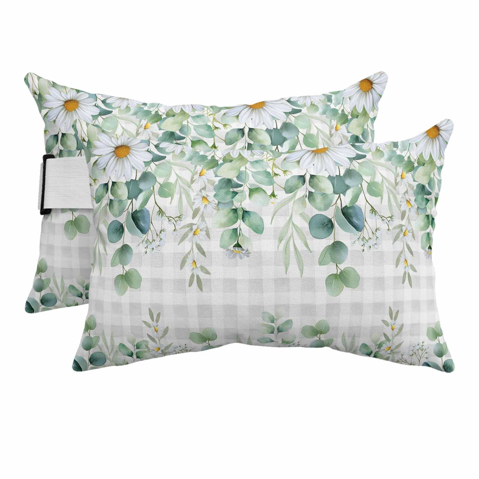 Chaise Lounge Headrest Pillow 2 Pack, Eucalyptus Leaves Waterproof ...