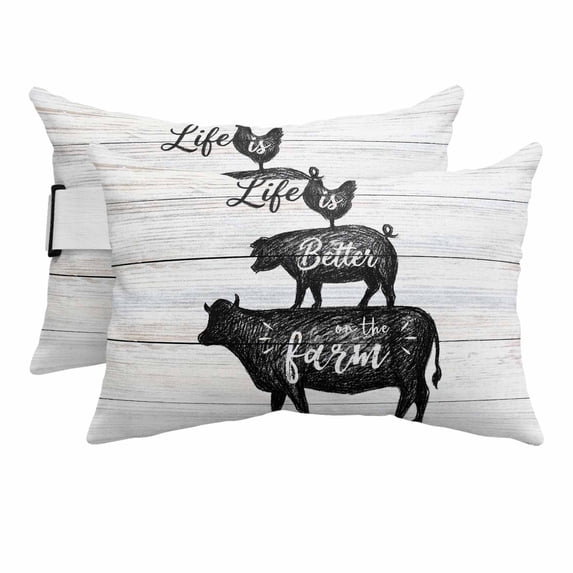 Chaise Lounge Headrest Pillow 2 Pack, Farm Animals Waterproof Chair ...