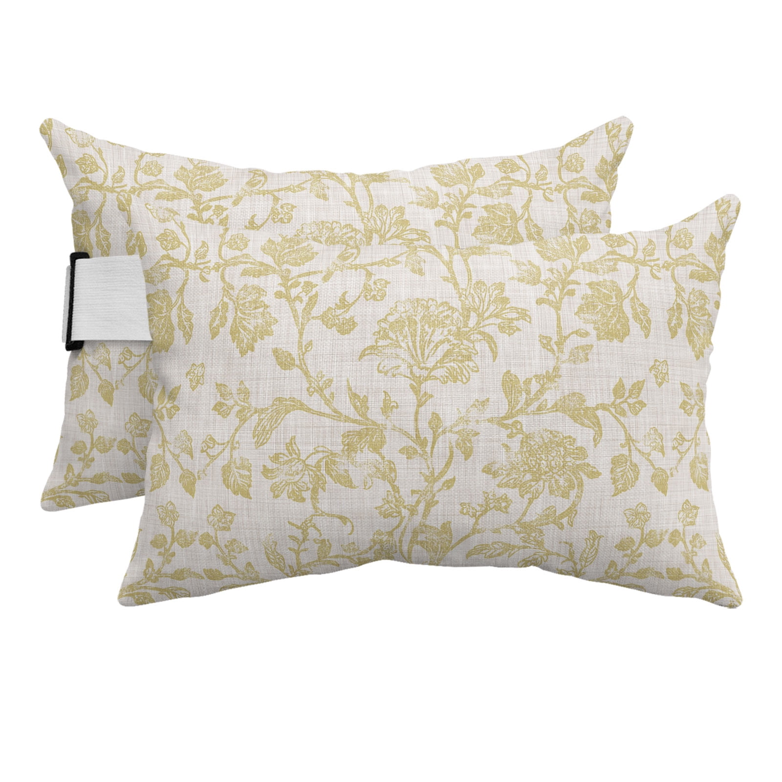 Chaise Lounge Headrest Pillow 2 Pack, Farmhouse Yellow Waterproof Chair ...