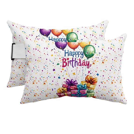 Chaise Lounge Headrest Pillow 2 Pack, Happy Birthday Waterproof Chair ...