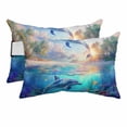 Chaise Lounge Headrest Pillow 2 Pack, Ocean Dolphins Waterproof Chair ...