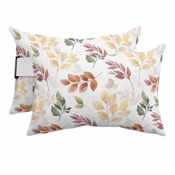 Chaise Lounge Headrest Pillow 2 Pack, Orange Green Yellow Botanical ...