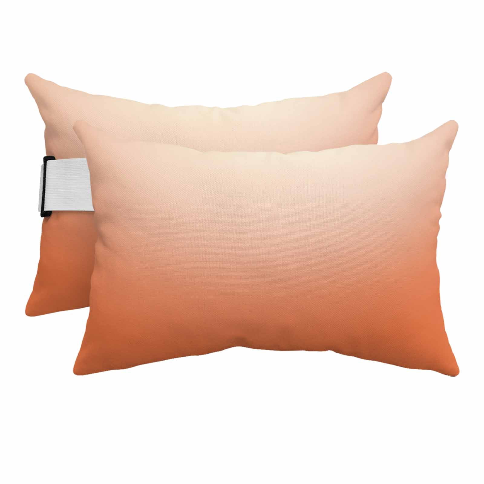 Chaise Lounge Headrest Pillow 2 Pack, Orange Ombre Waterproof Chair ...