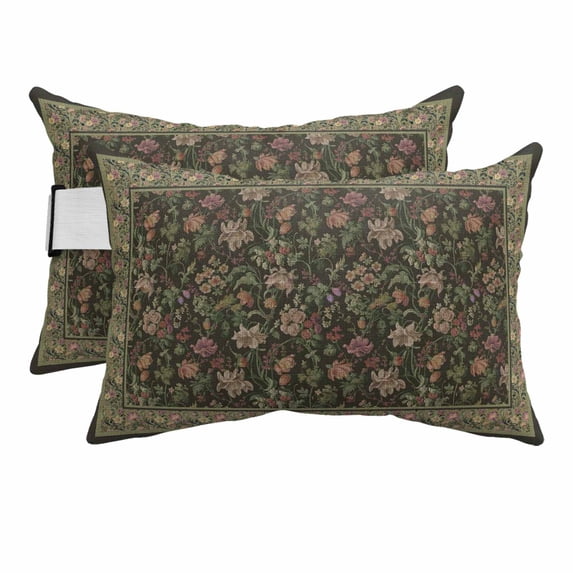 Chaise Lounge Headrest Pillow 2 Pack, Sage Green Floral Boho Waterproof ...