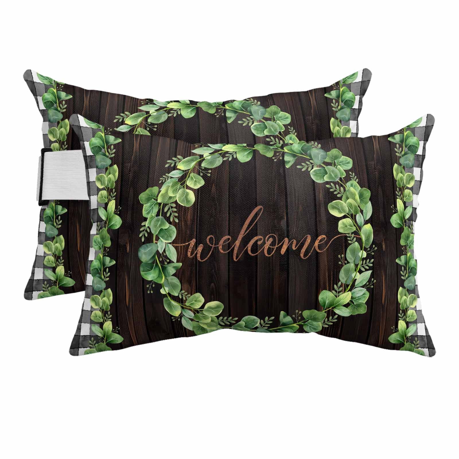 Chaise Lounge Headrest Pillow 2 Pack, Spring Eucalyptus Leaves ...