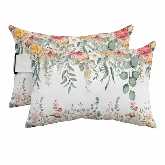 Chaise Lounge Headrest Pillow 2 Pack, Spring Floral Waterproof Chair ...