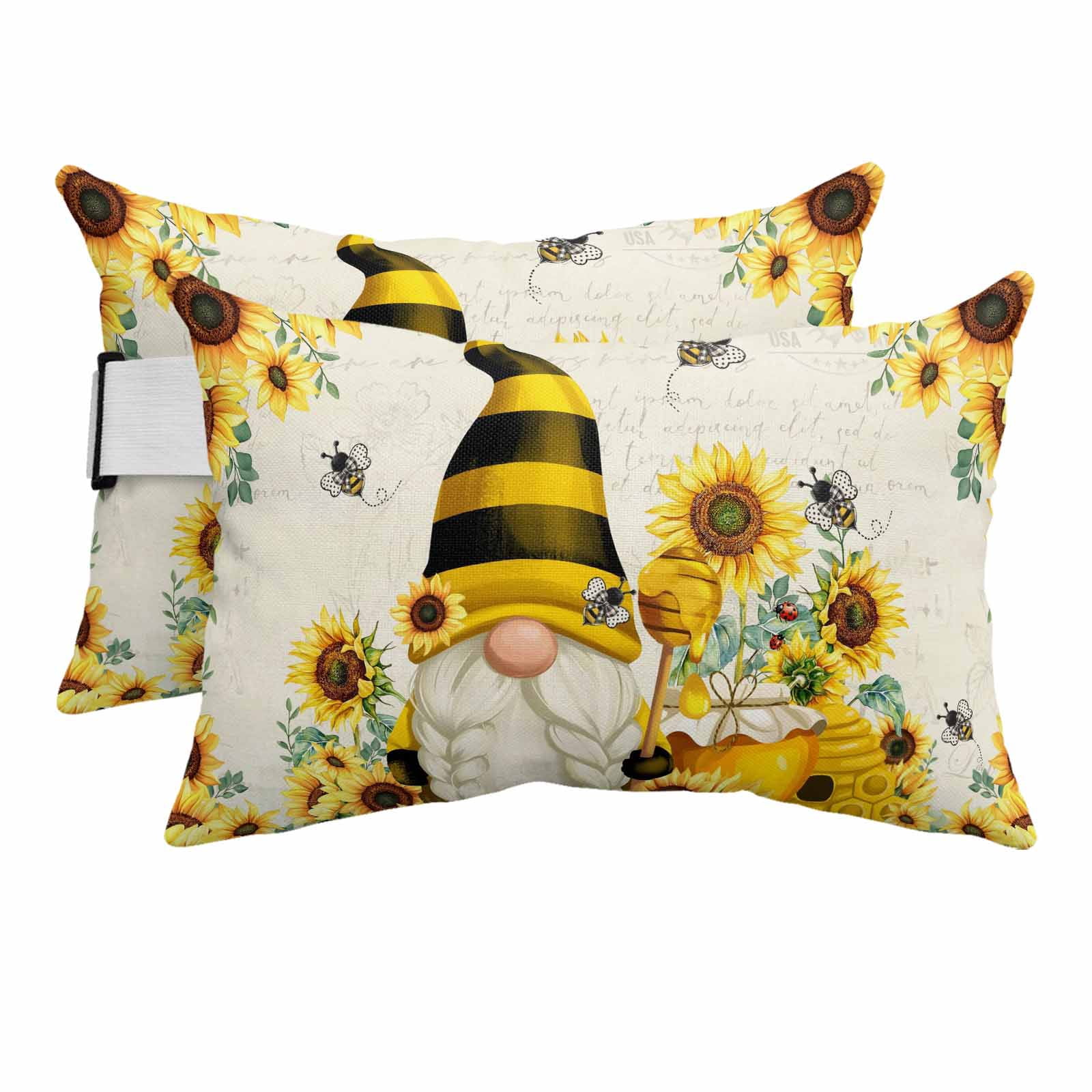 Chaise Lounge Headrest Pillow 2 Pack, Sunflower Waterproof Chair ...