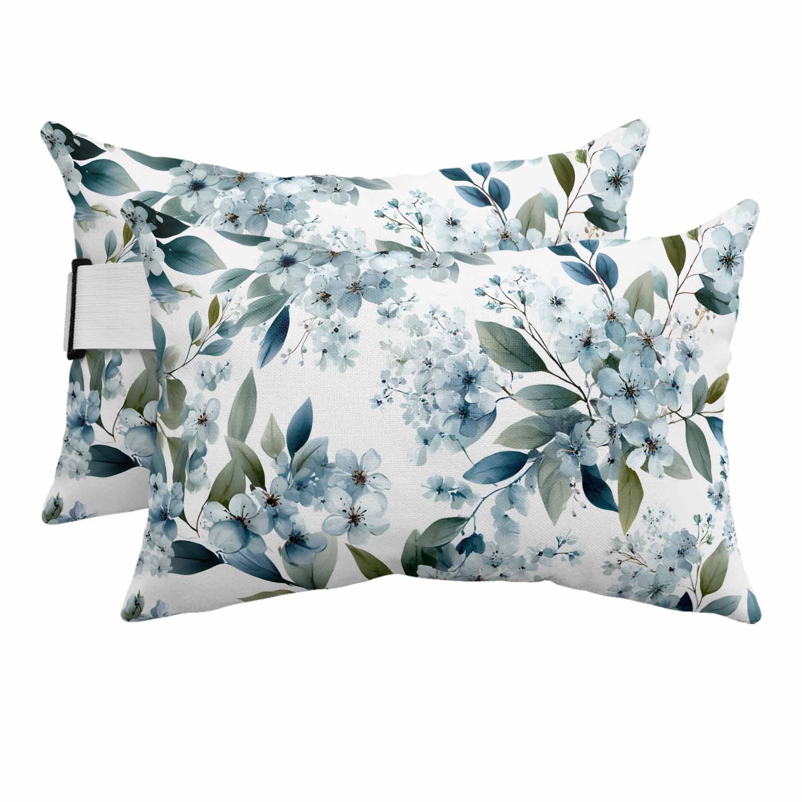 Chaise Lounge Headrest Pillow 2 Pack, Watercolor Flowers Waterproof ...