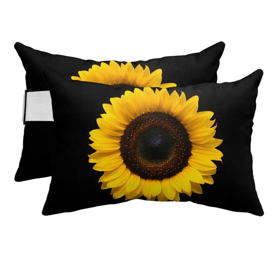 Chaise Lounge Headrest Pillow 2 Pack, Yellow Sunflowers Waterproof ...