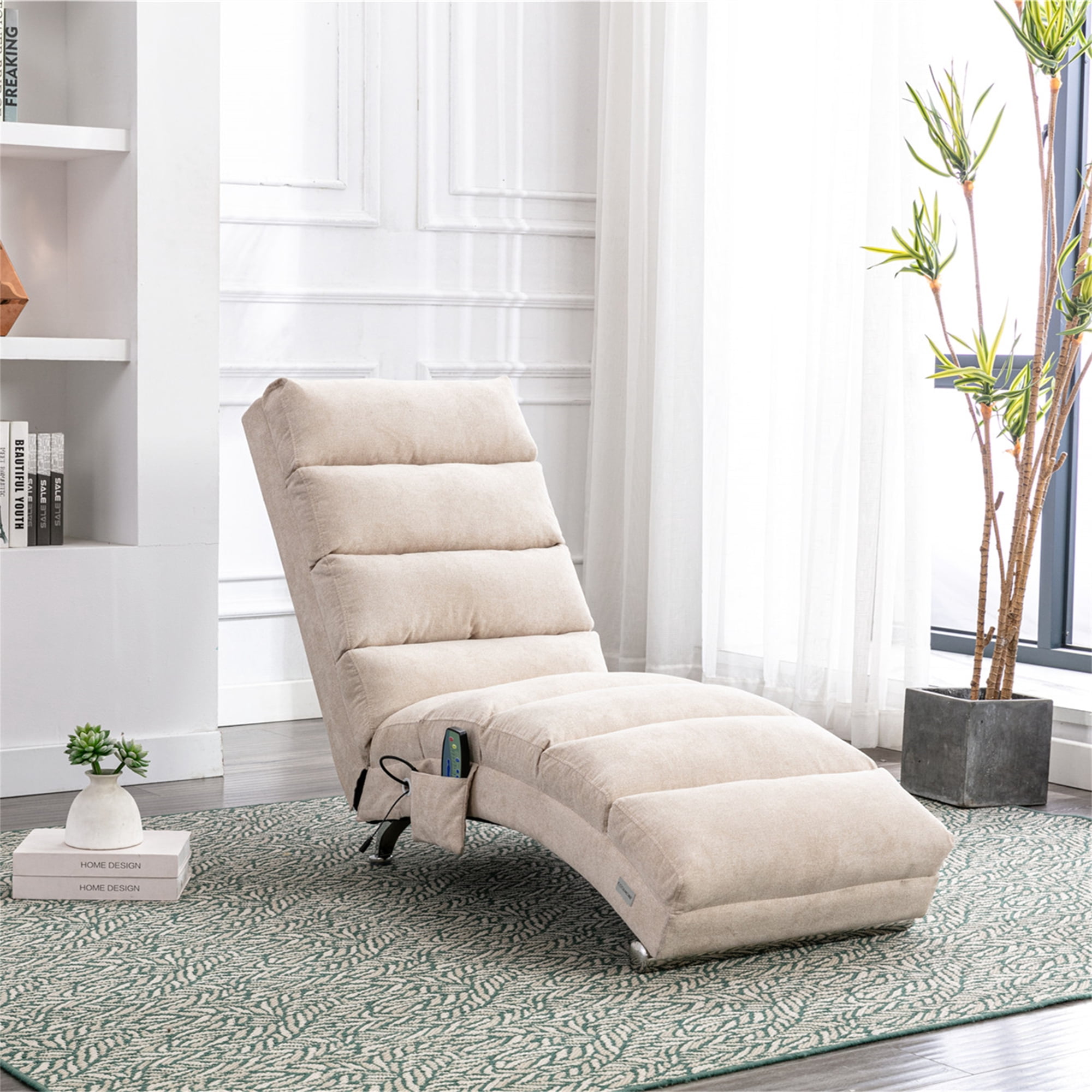 Chaise Lounge Indoor Chair, Massage Recliner Chair with a Side Pocket ...