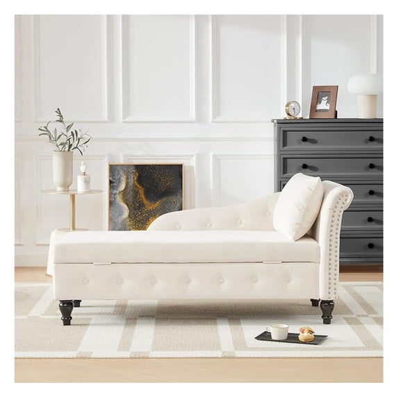 Chaise Lounge Indoor with Storage, Upholstered Chaise Lounges Couch ...